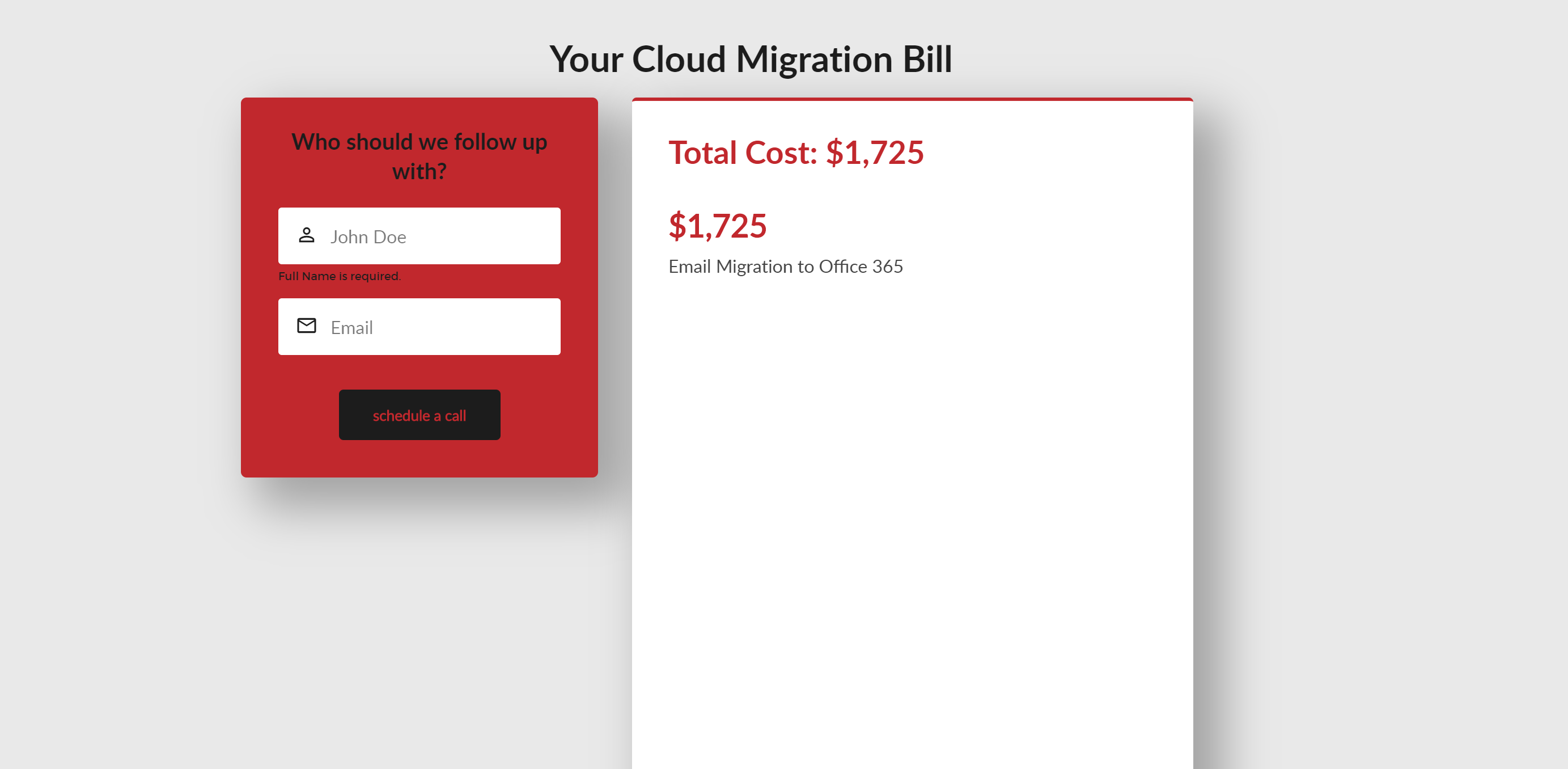 Cloud Migration Cost Calculator